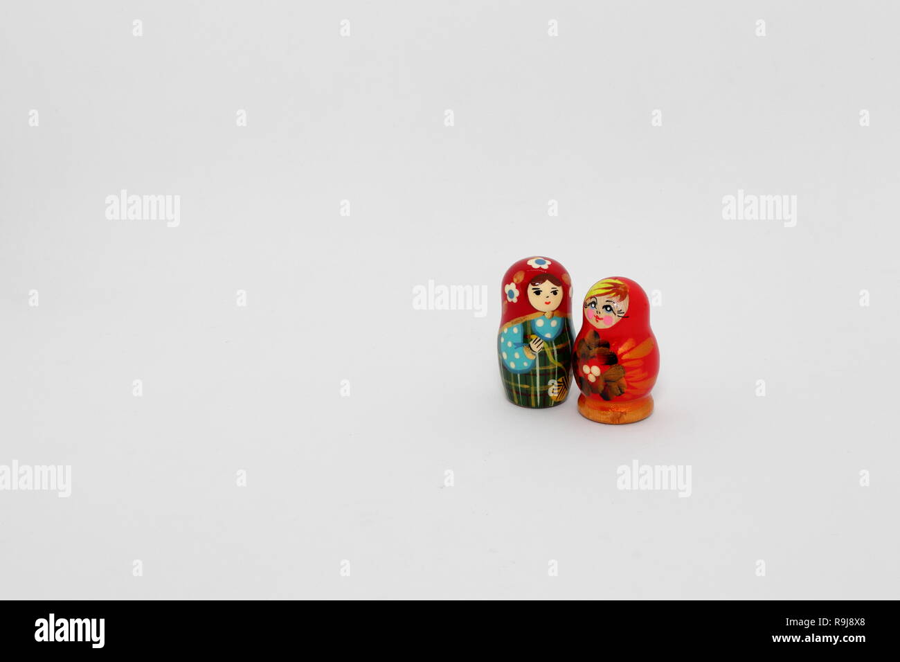 Cute Mini matryoshka, Russian dolls Isolated on white background Stock ...