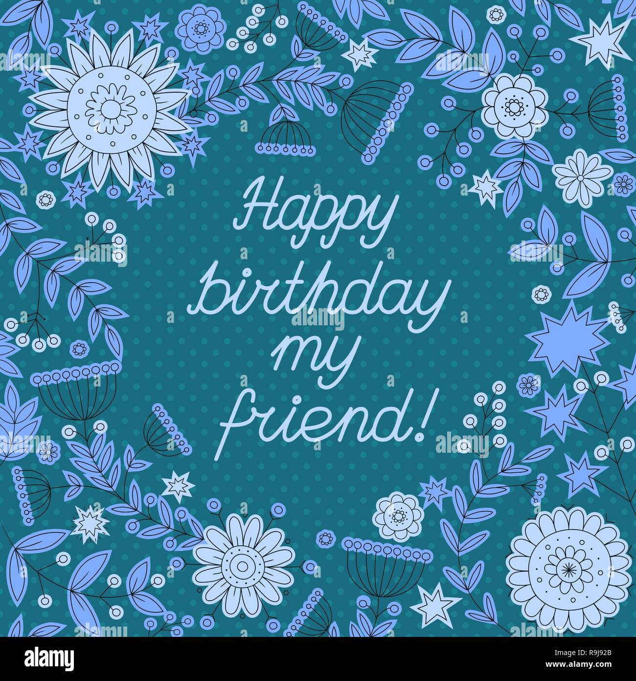 Birthday Greeting Card Happy Birthday Vector Illustration Stock
