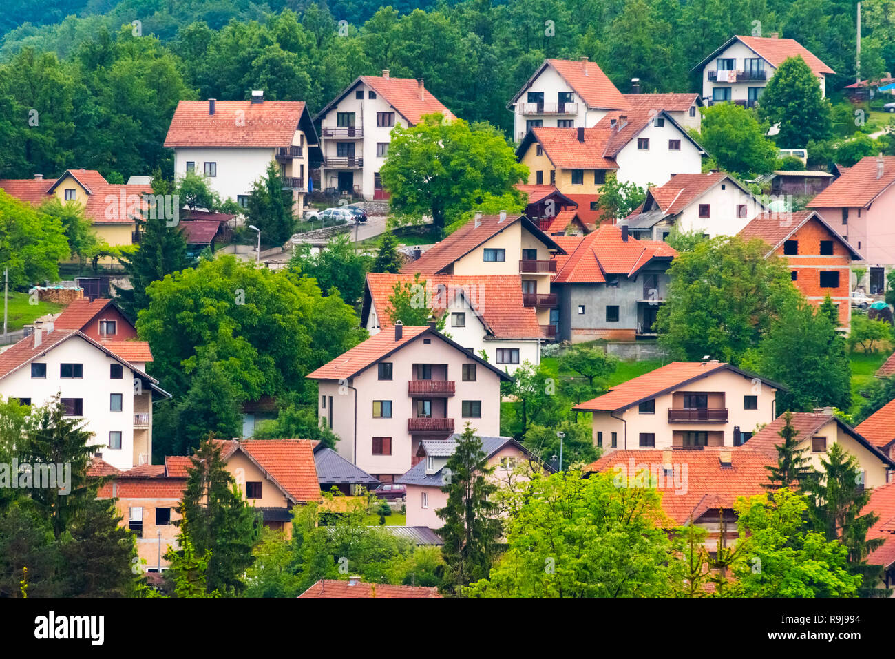 Village in the mountain, western Serbia Stock Photo - Alamy