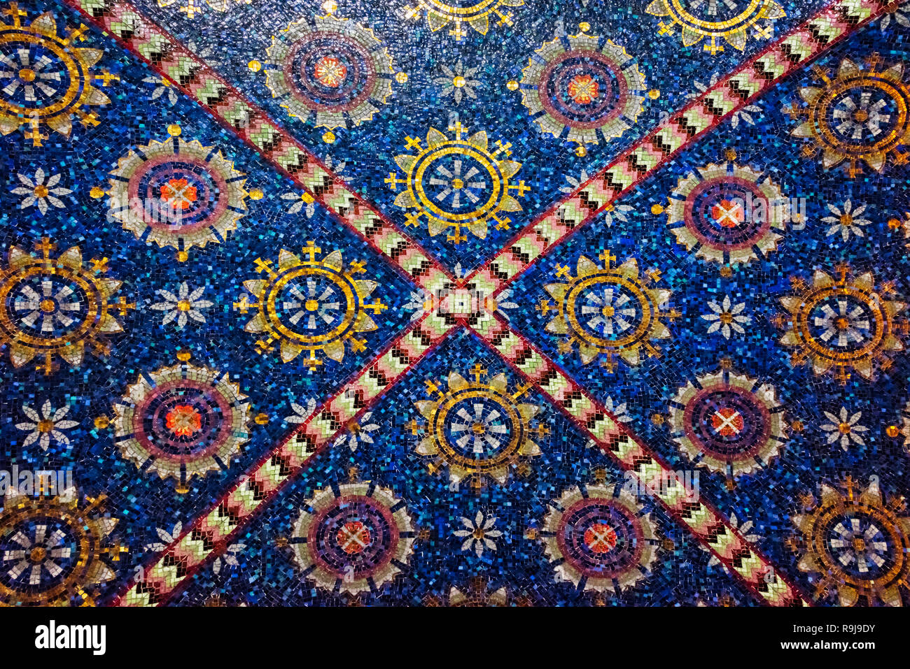 Mosaic painting inside Oplenac Royal Mausoleum, also known as Saint ...