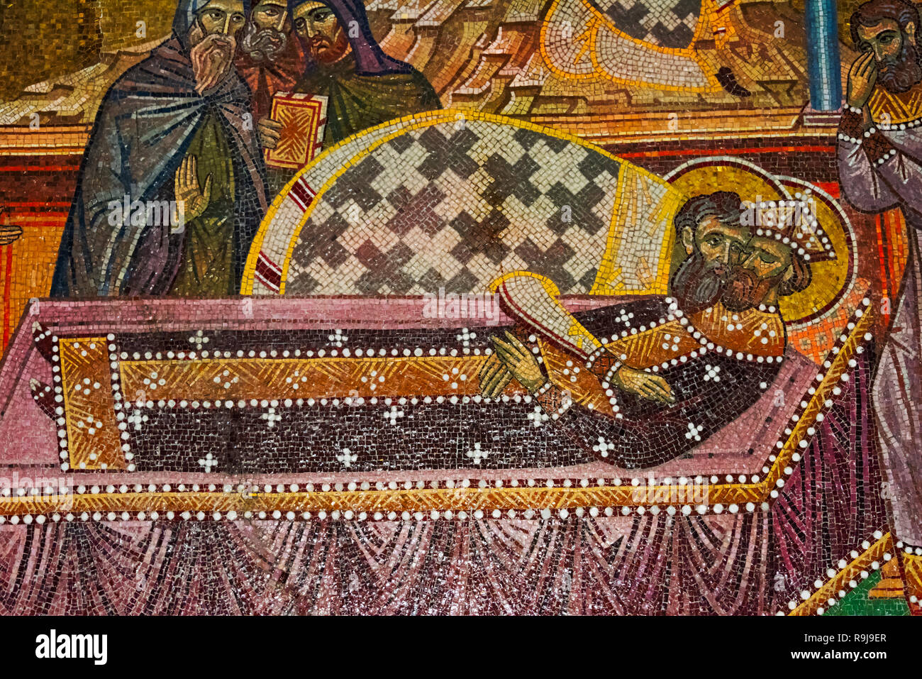 Mosaic painting inside Oplenac Royal Mausoleum, also known as Saint ...
