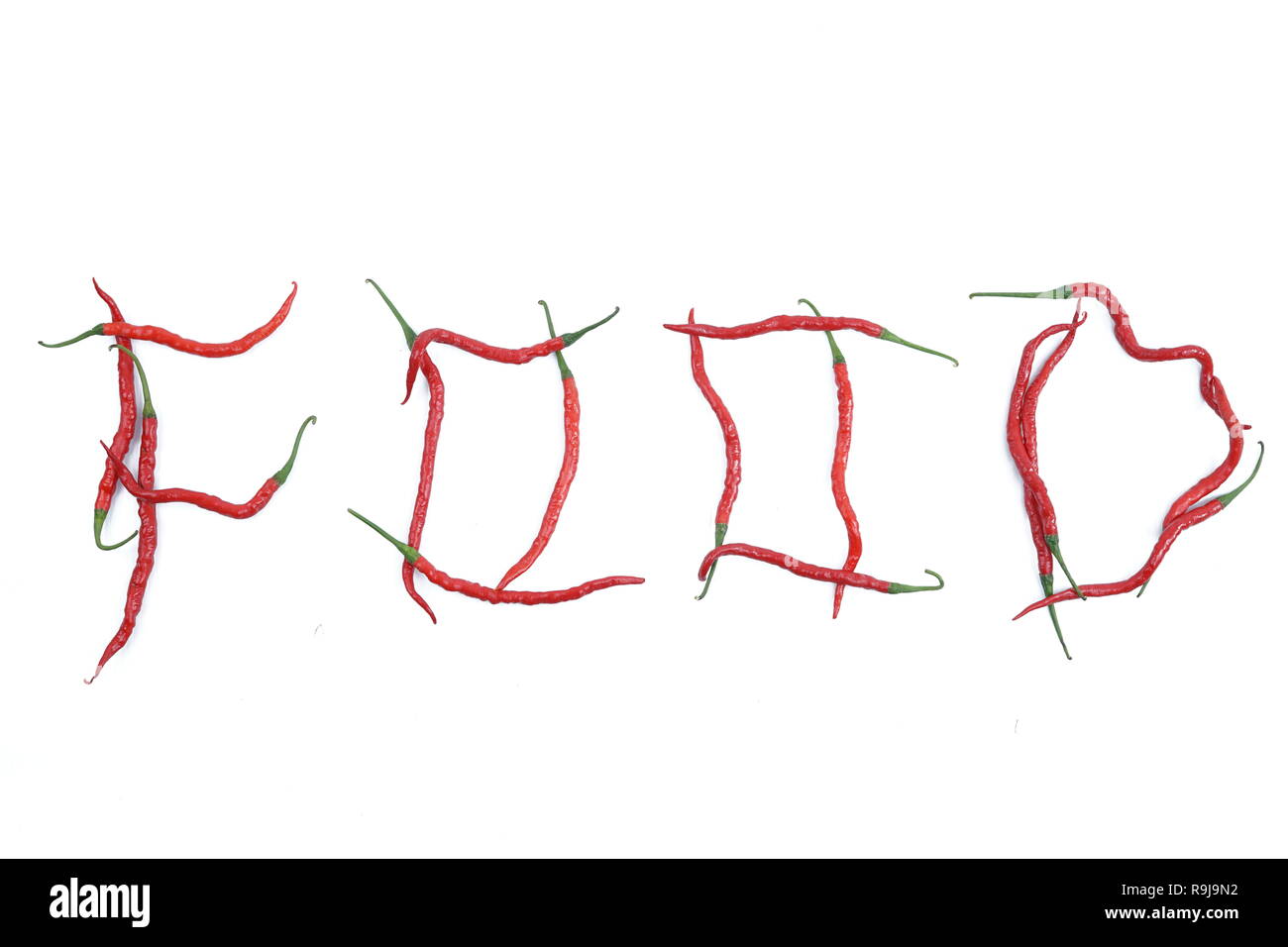 Chili Food Security Text on white background Stock Photo - Alamy