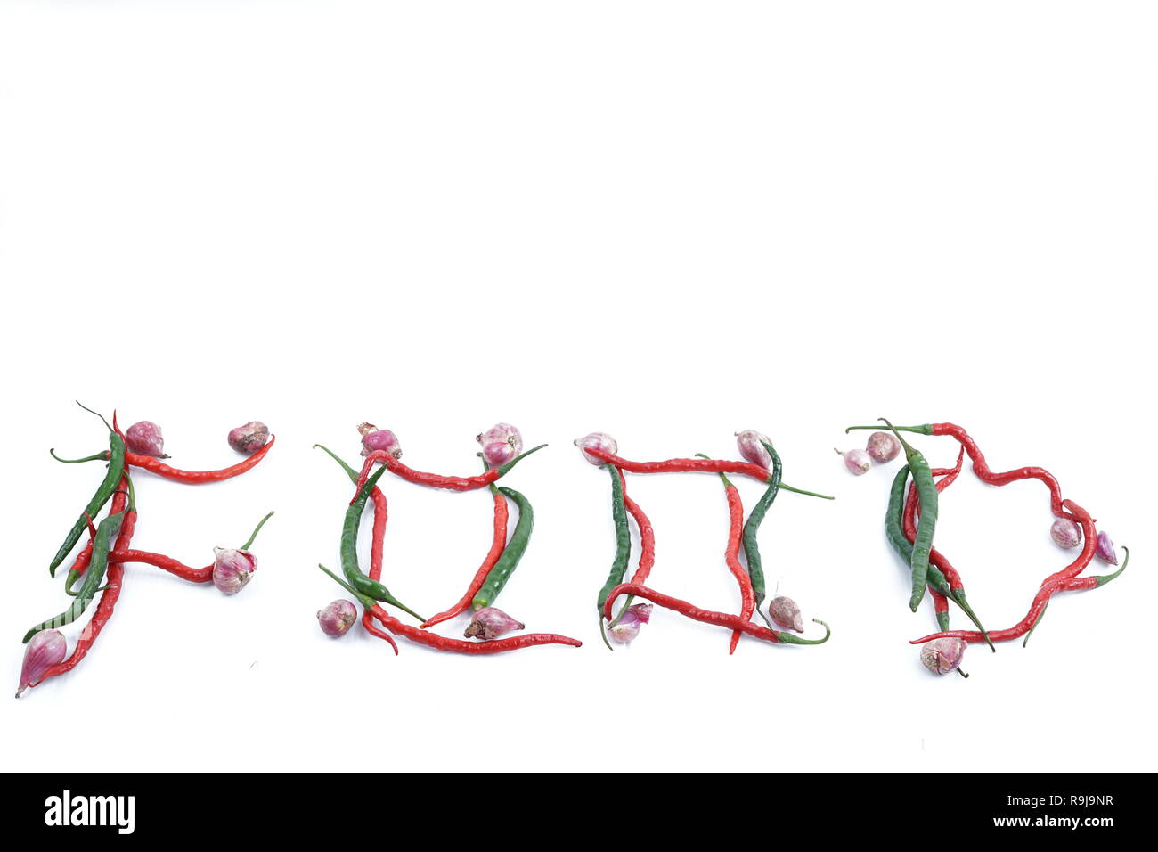 Chili Food Security Text on white background Stock Photo - Alamy