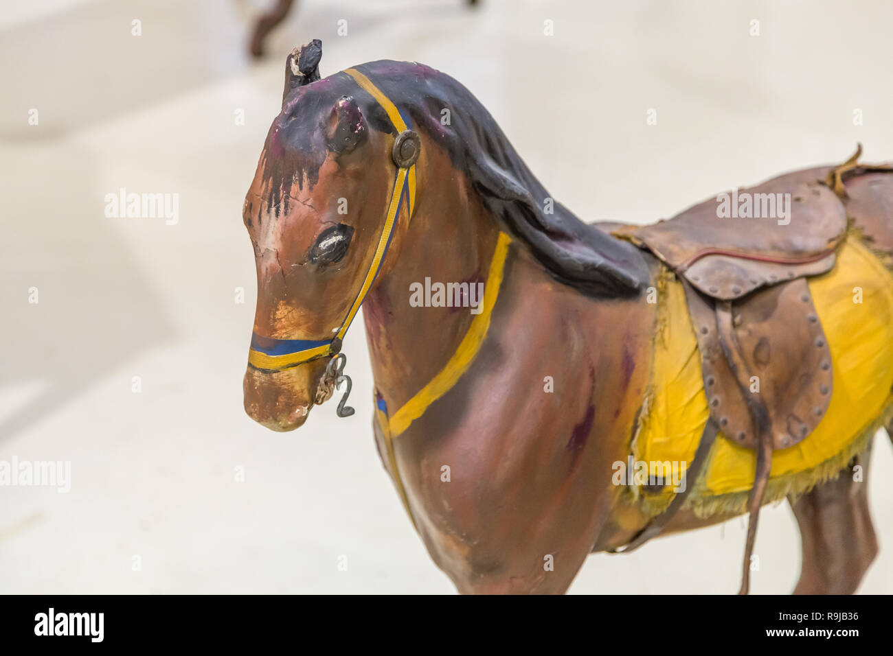 old traditional wooden rocking horse Stock Photo - Alamy