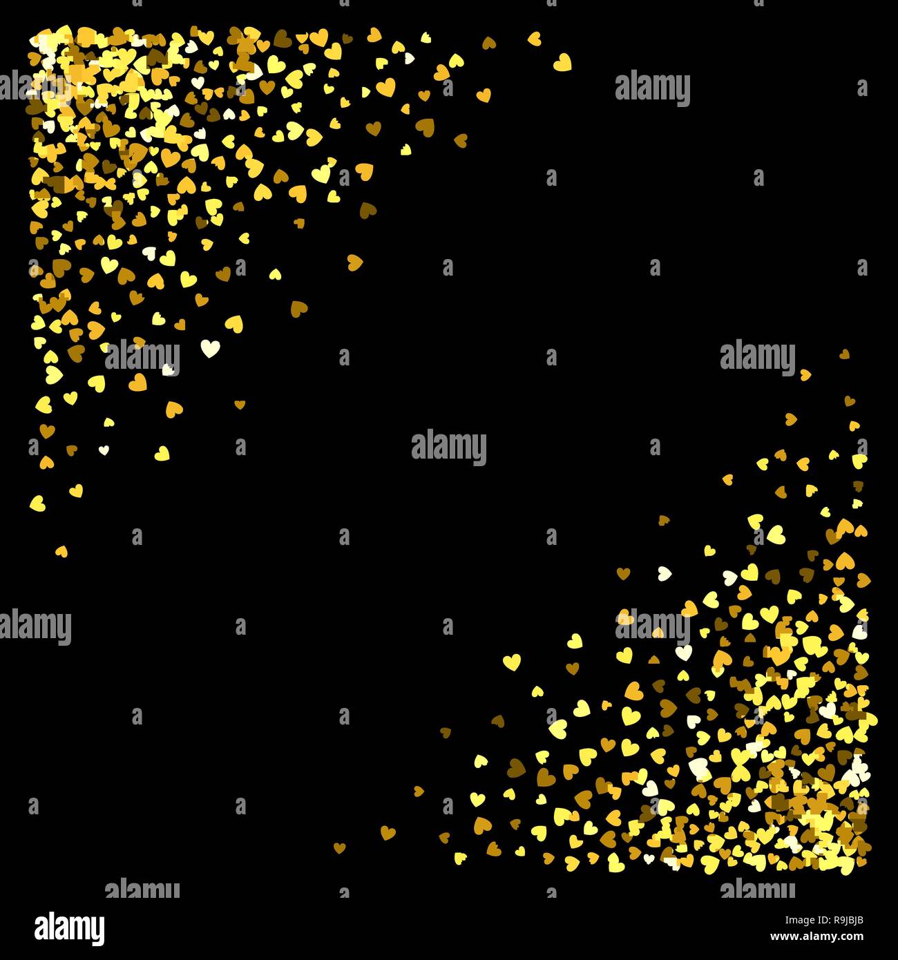 Black background falling hearts Stock Vector Images - Alamy
