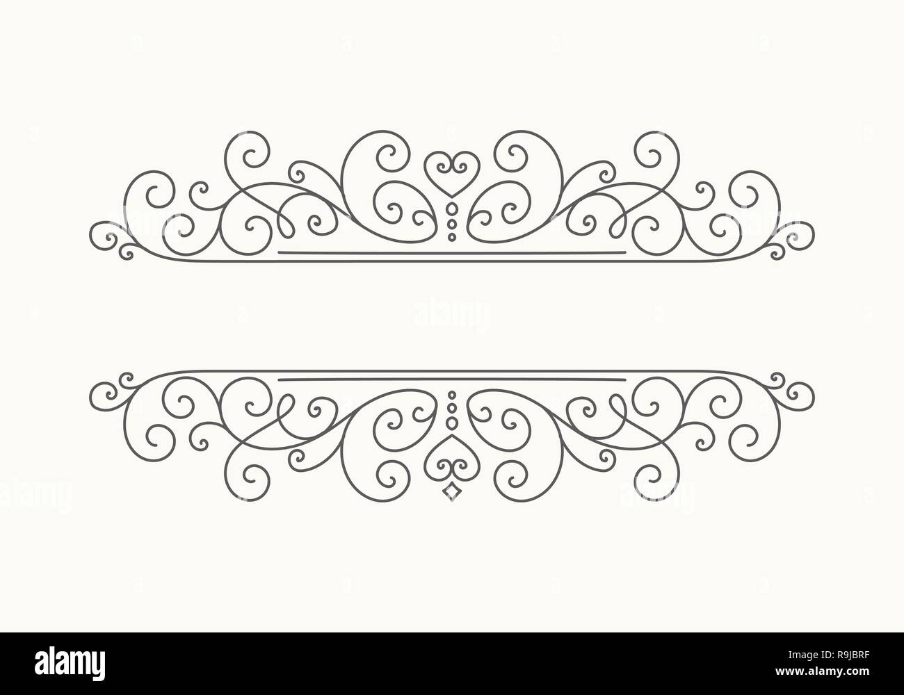 Hand drawn decorative border in retro style Stock Vector Image & Art ...