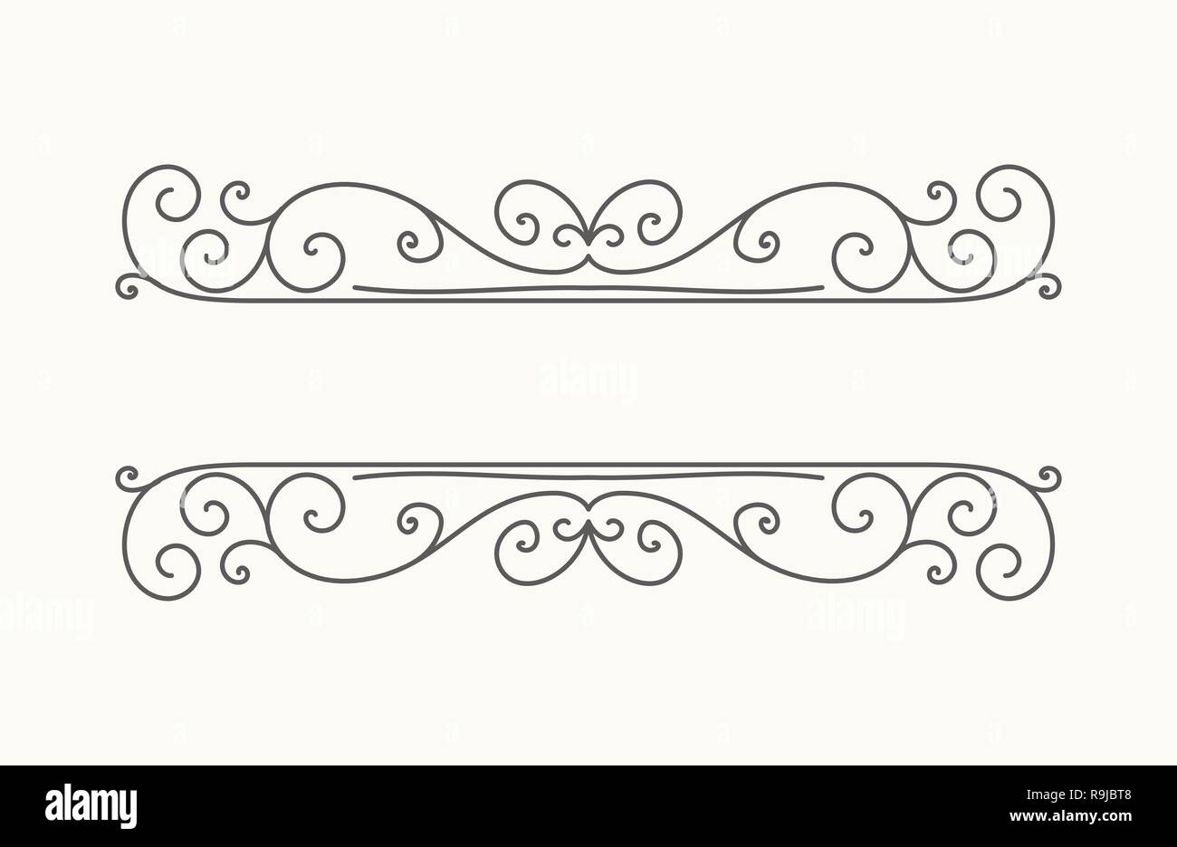 Hand drawn decorative border in retro style Stock Vector Image & Art ...