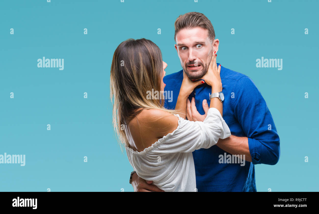 Woman choking man hi-res stock photography and images - Alamy