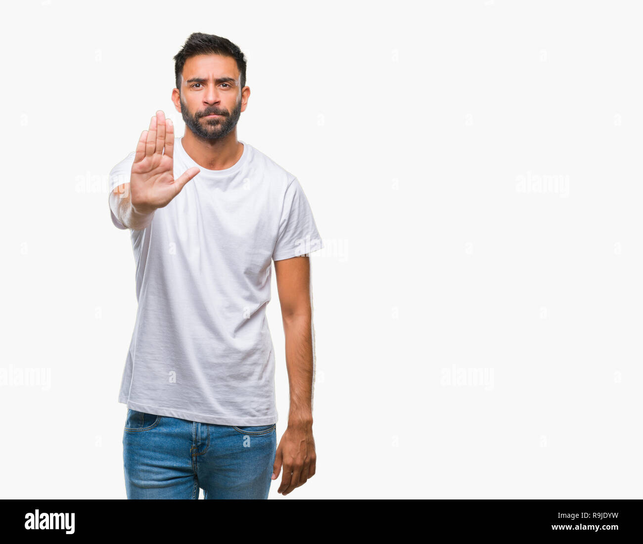 Indian man warning Cut Out Stock Images & Pictures - Alamy