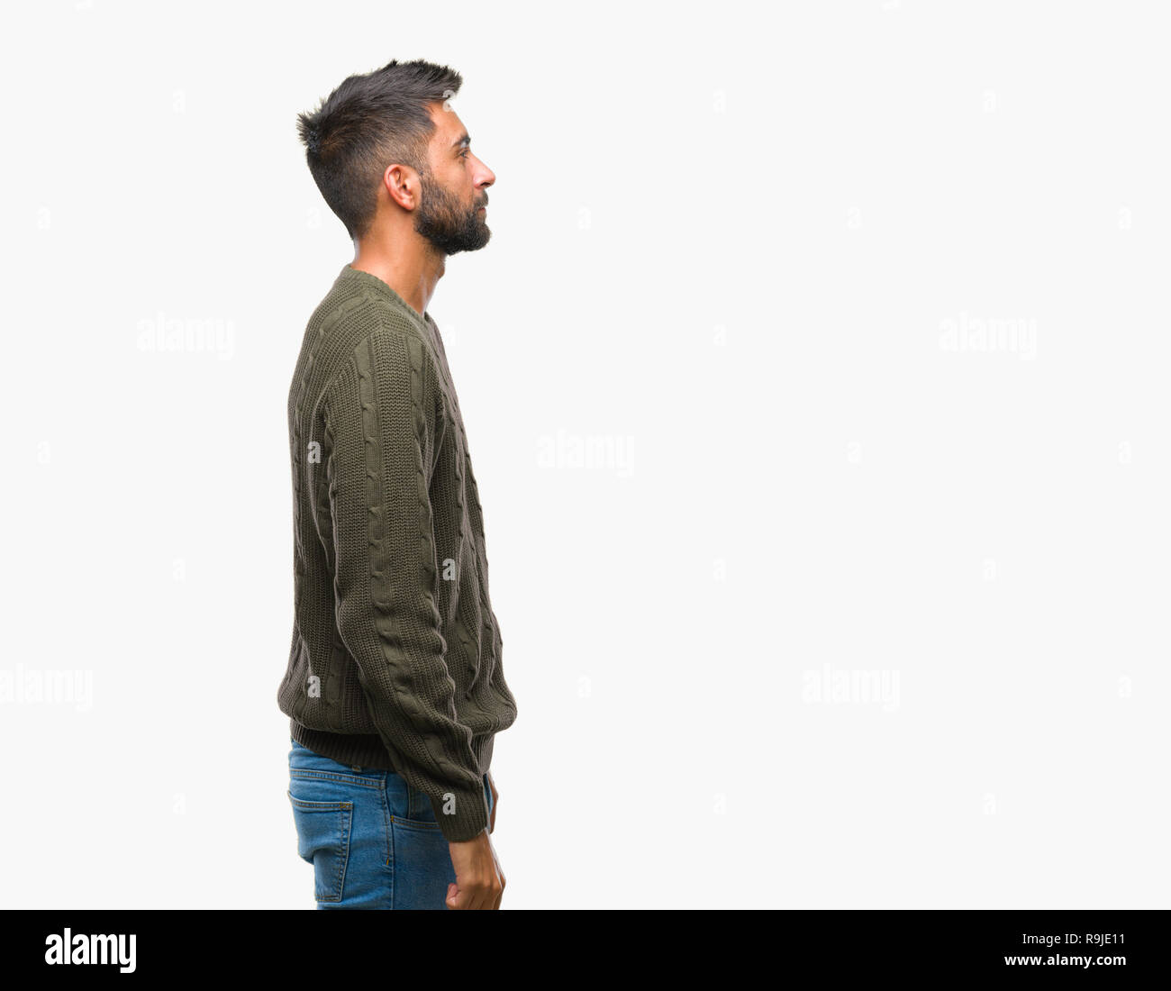 Indian man smiling side profile Cut Out Stock Images & Pictures - Alamy