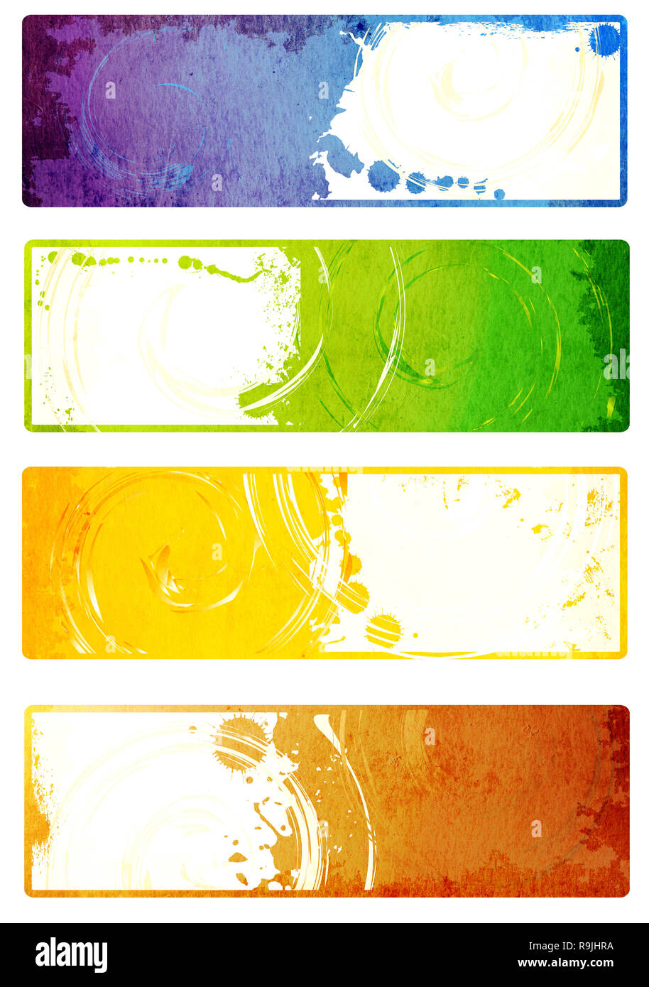 Set of banners with grunge paper texture Stock Photo - Alamy