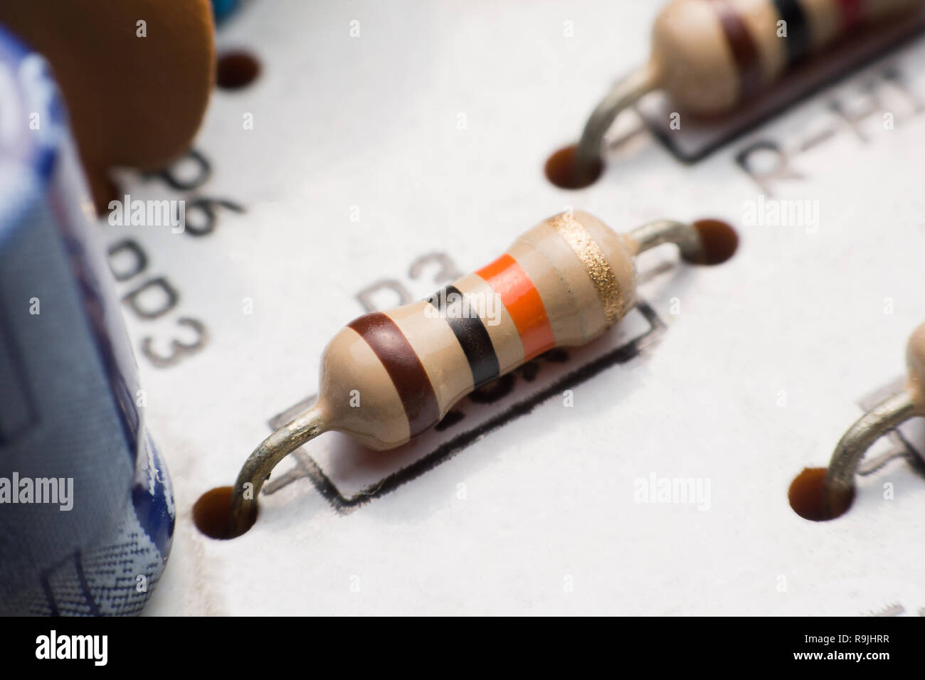 Resistor on Circuit Board close up. electronic hardware Stock Photo - Alamy