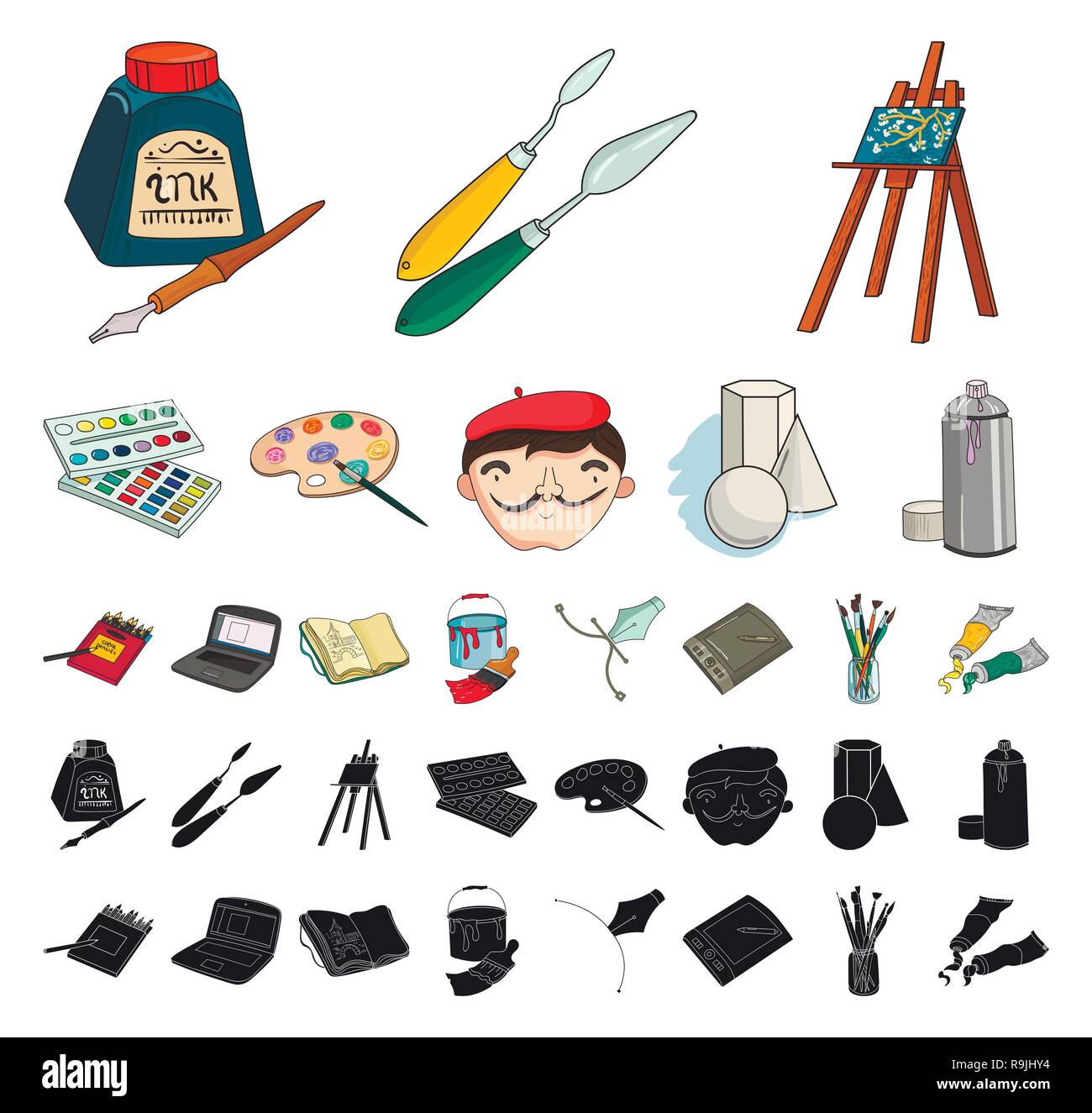 accessory,art,artist,box,bucket,cartoon,black,collection,colored,design ...