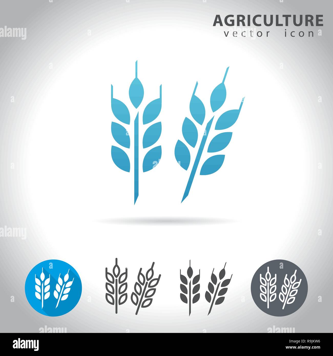 Agriculture icon set, collection of wheat icons, vector illustration ...
