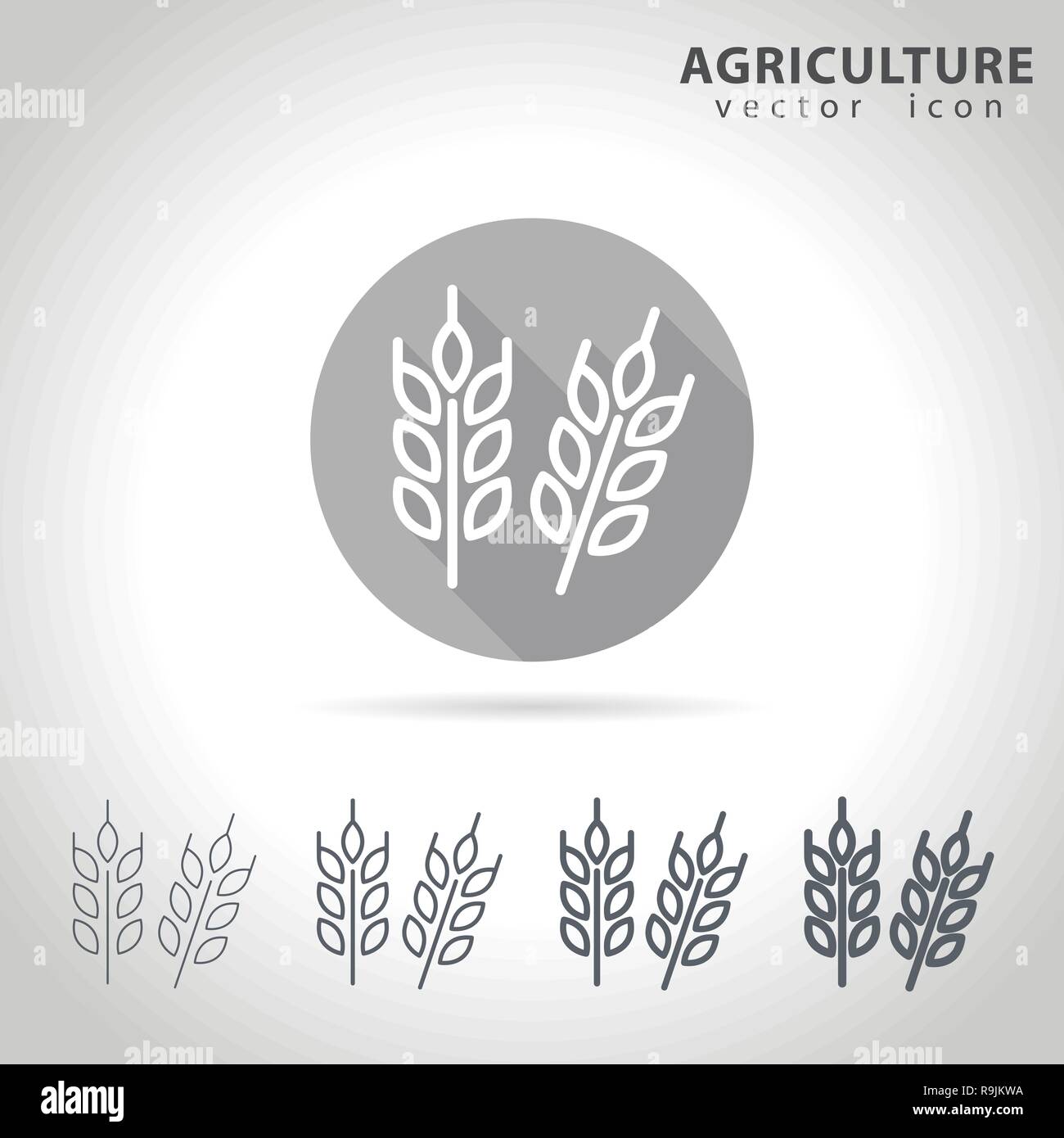 Agriculture outline icon set, collection of wheat outline icons, vector ...
