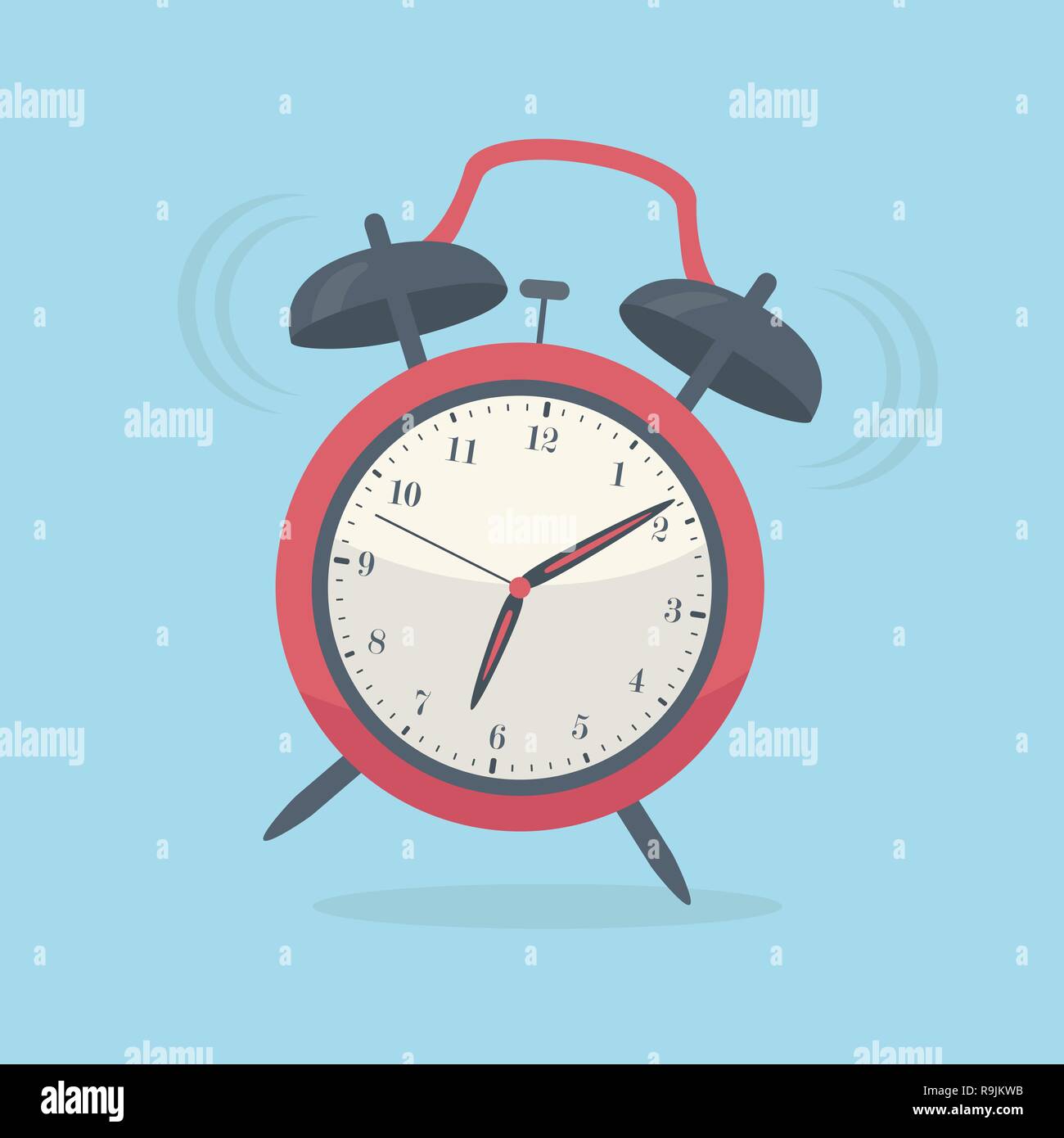 Retro old style red alarm clock, vector illustration Stock Vector Image ...