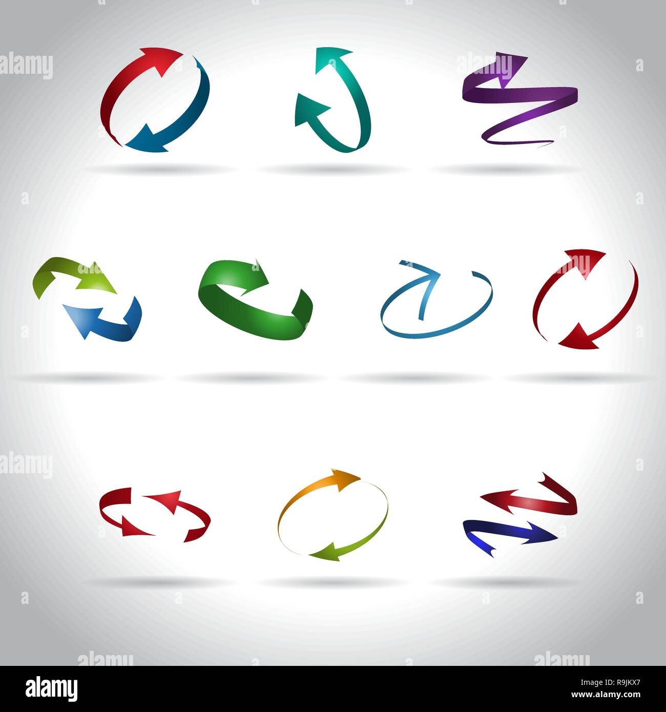Collection of colorful arrow icons, vector illustration Stock Vector ...