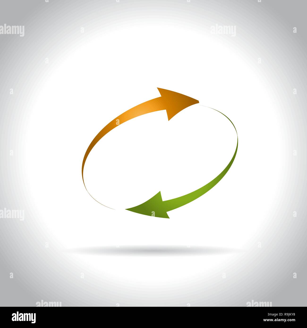 orange and green round thin arrows icon, vector illustration Stock ...