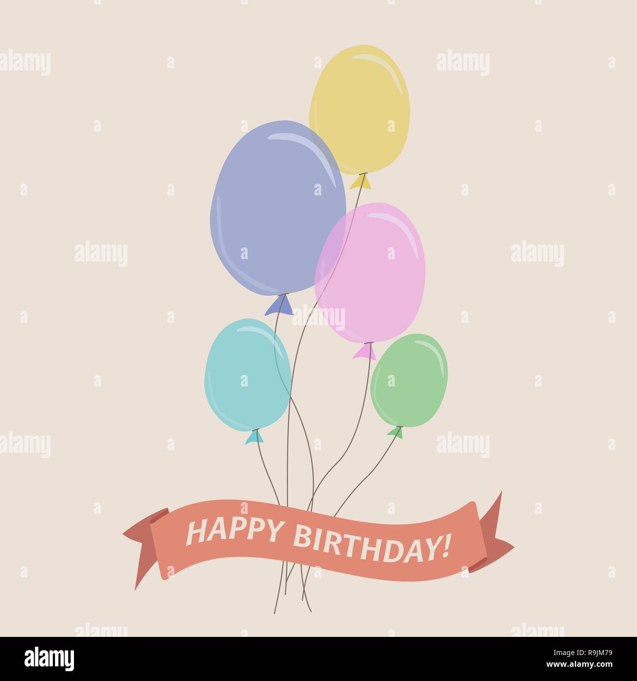 Simple birthday greeting card background, vector illustration Stock ...