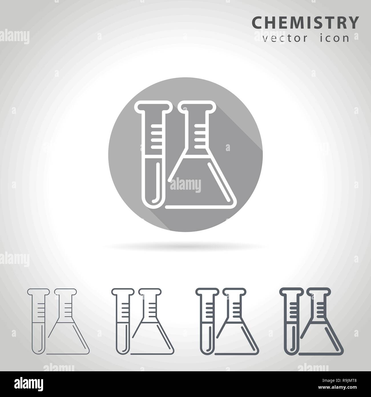 Chemistry outline icon set, collection of chemical tube icons, vector ...