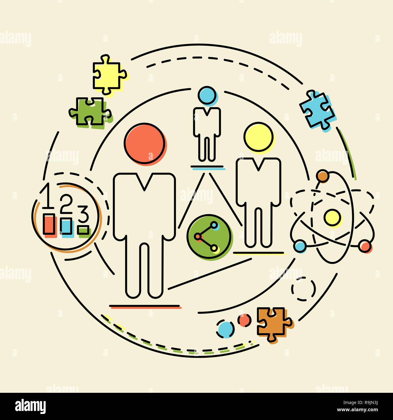 Creative concept business idea, connection, discovery, innovation and ...