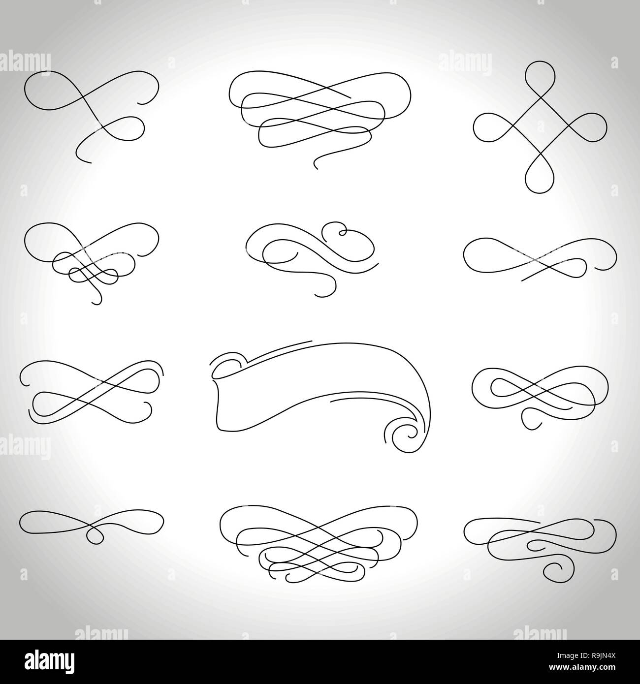 Calligraphic elements and page decorations for design, vector ...