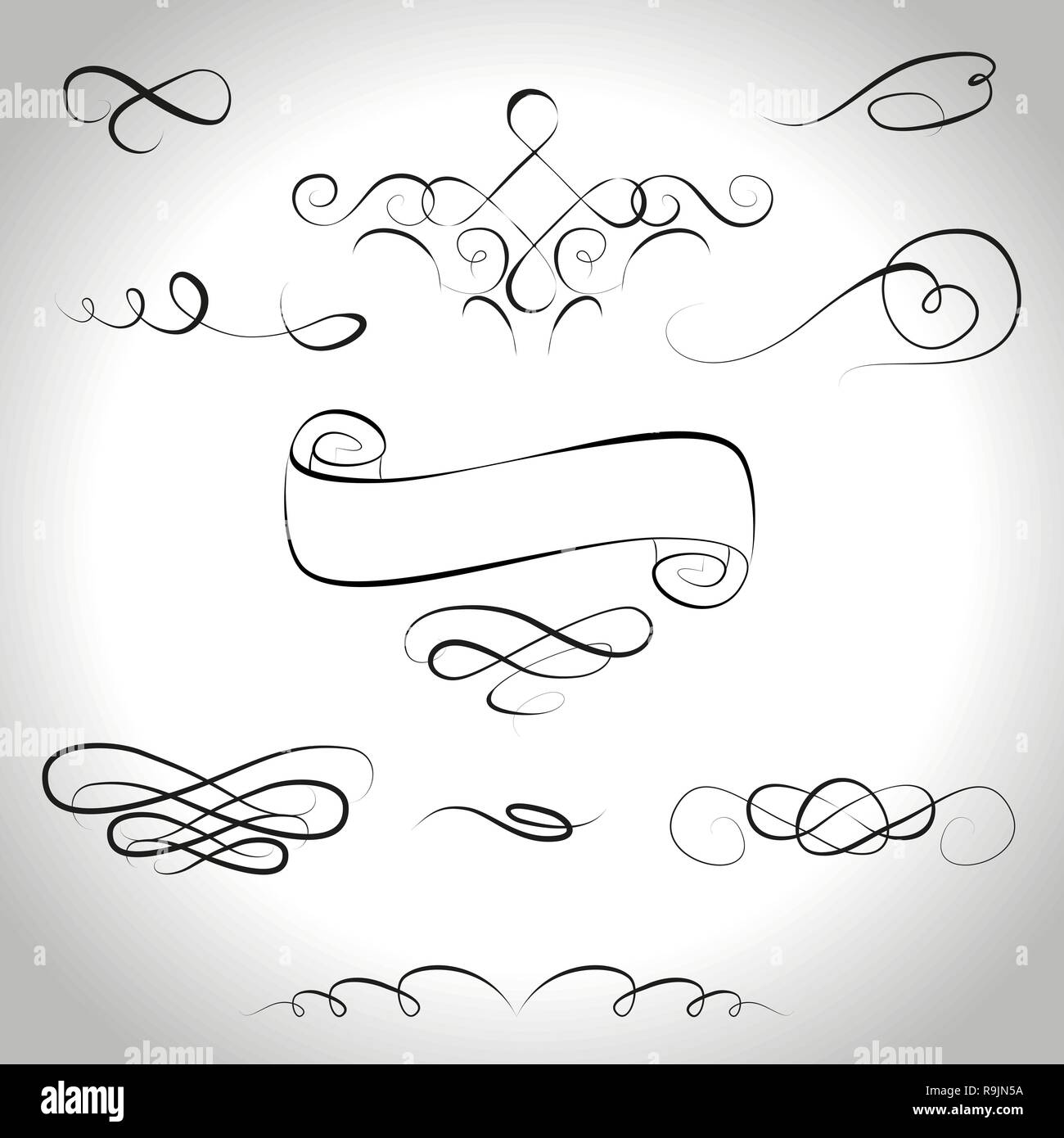 Calligraphic design elements and page decorations for design,vector ...