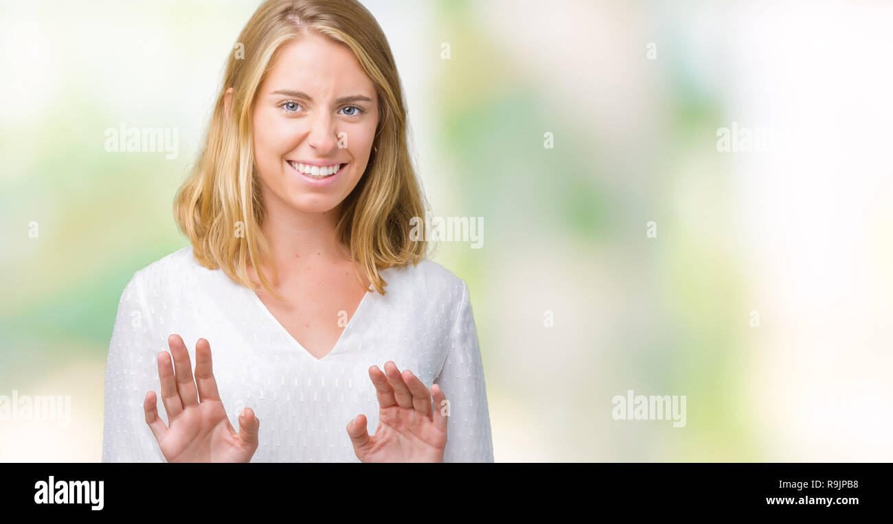 Beautiful Young Elegant Woman Over Isolated Background Disgusted