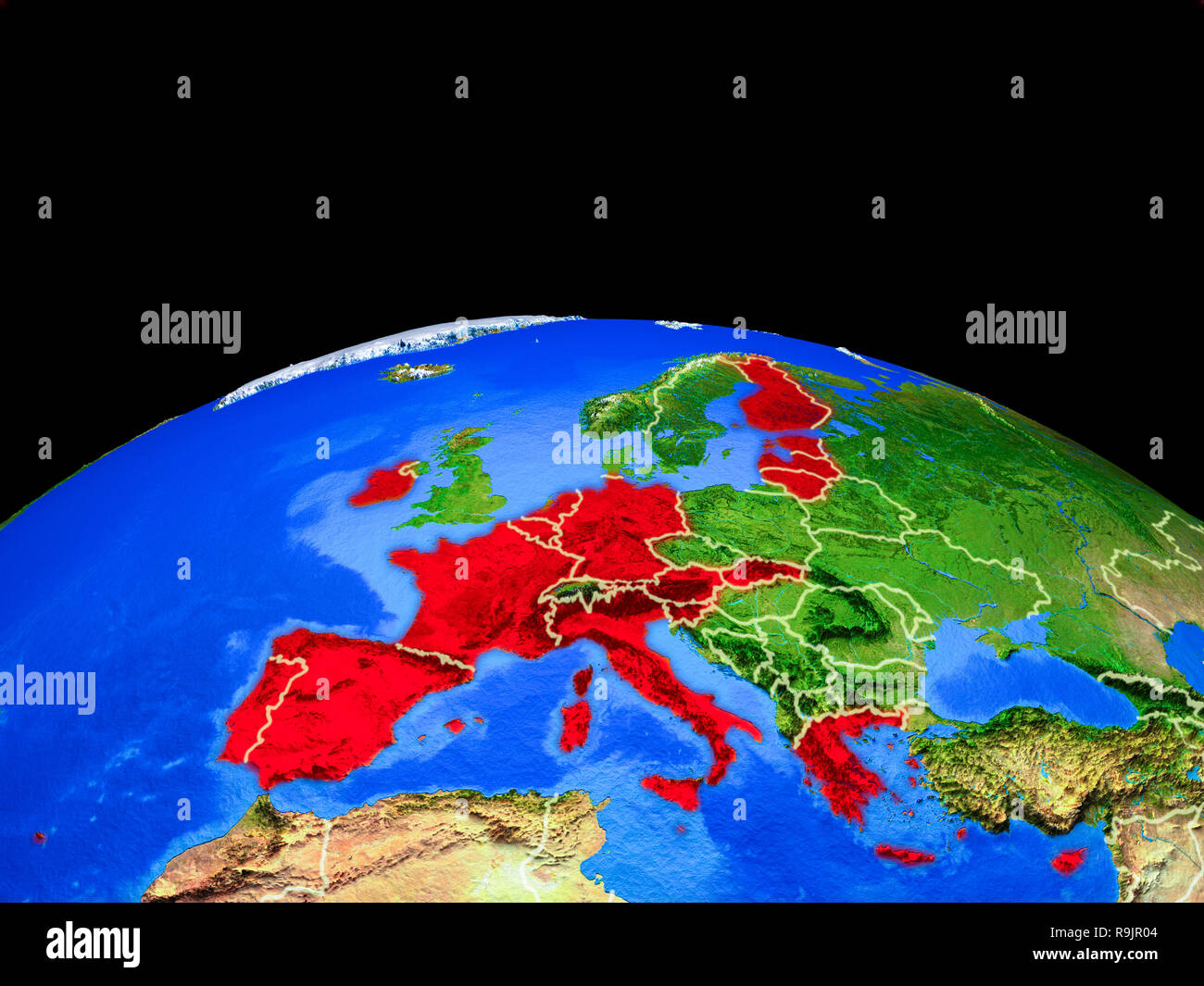 Eurozone countries map hi-res stock photography and images - Alamy