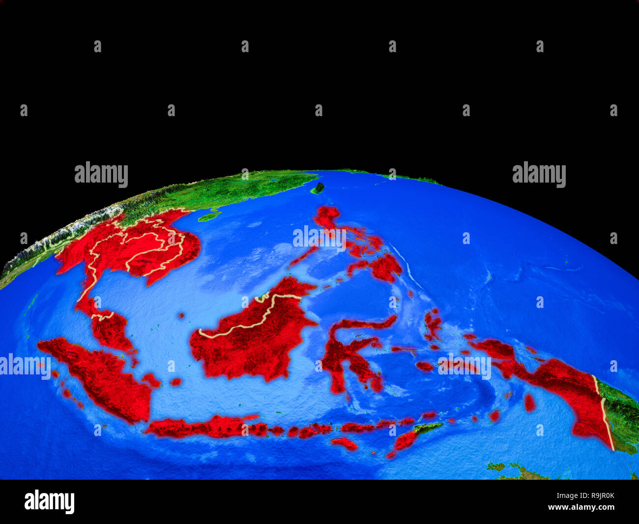 Asean countries map hi-res stock photography and images - Alamy