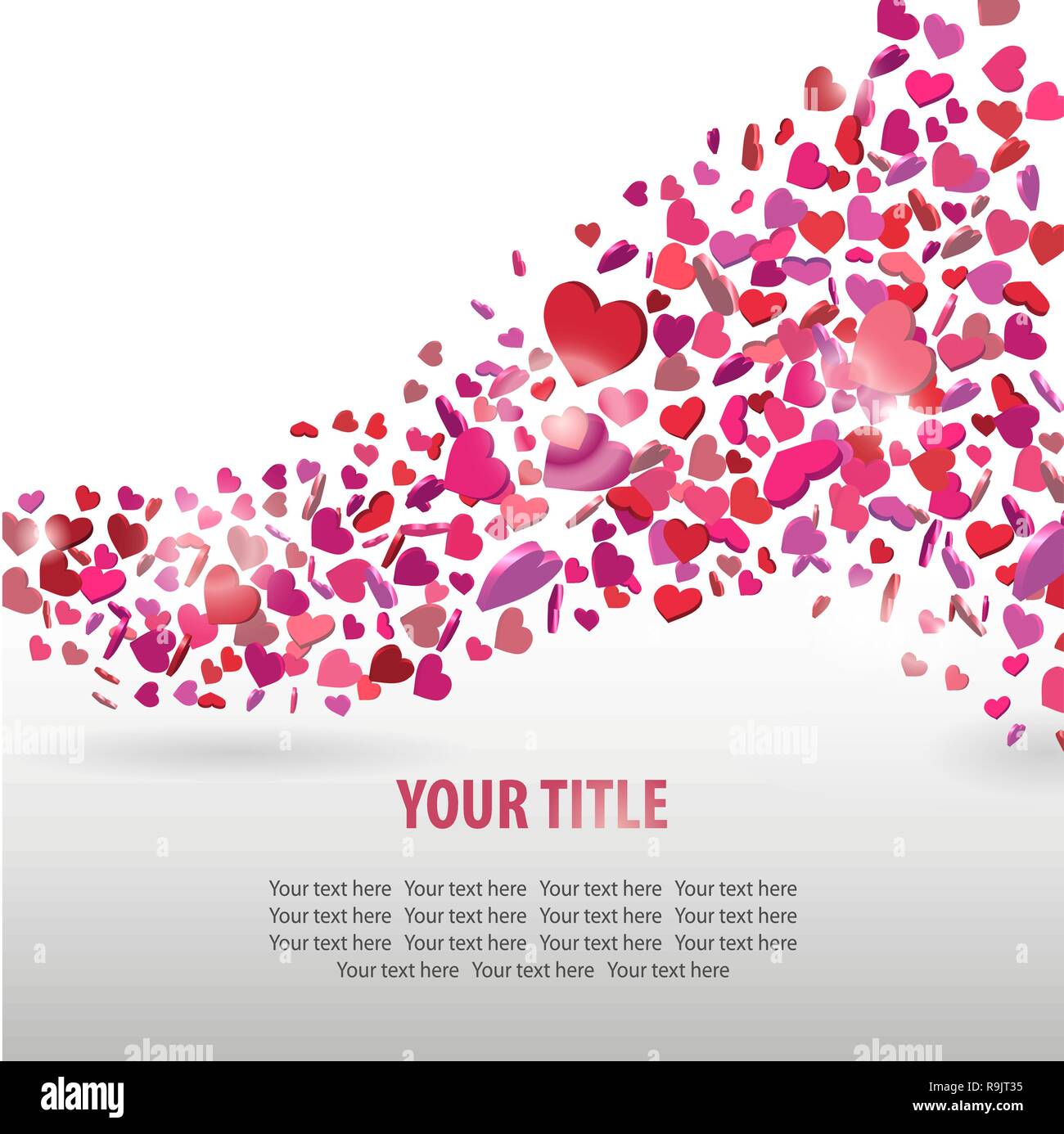 Happy Valentine's Day abstract background with waving hearts, vector ...
