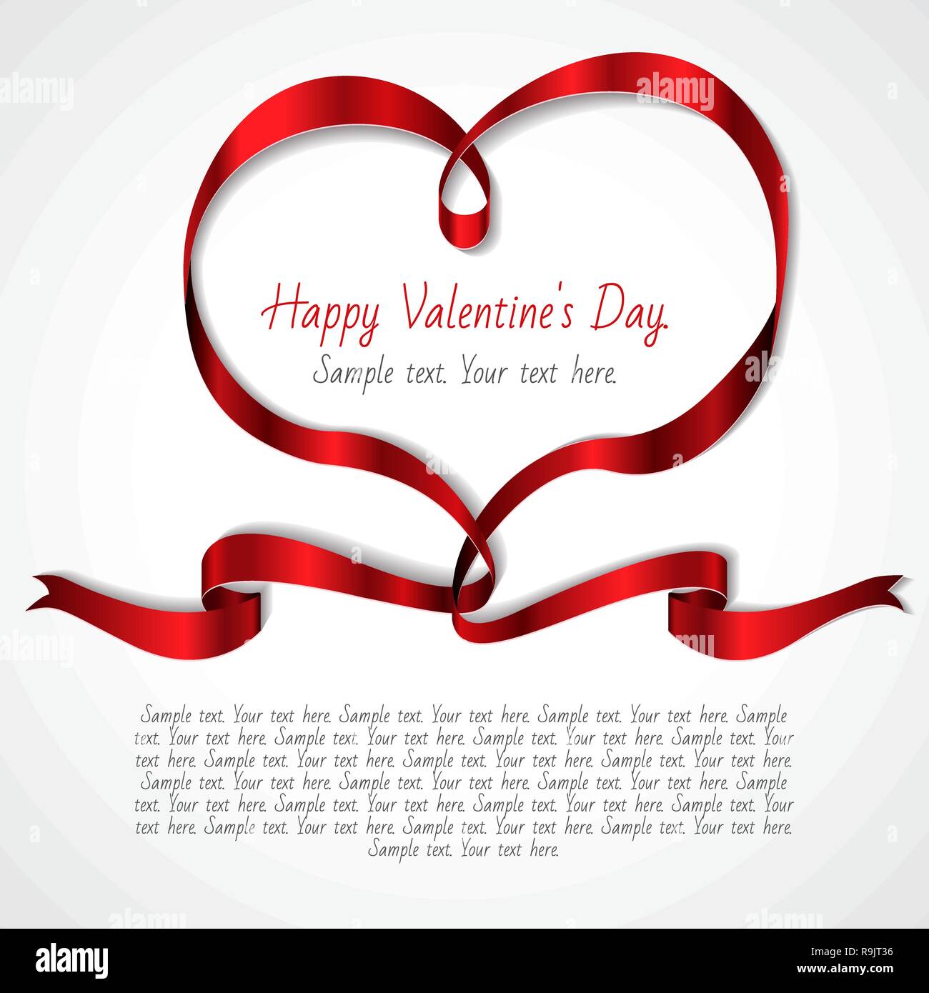Ribbons shaped as hearts on white, valentines day background Stock ...