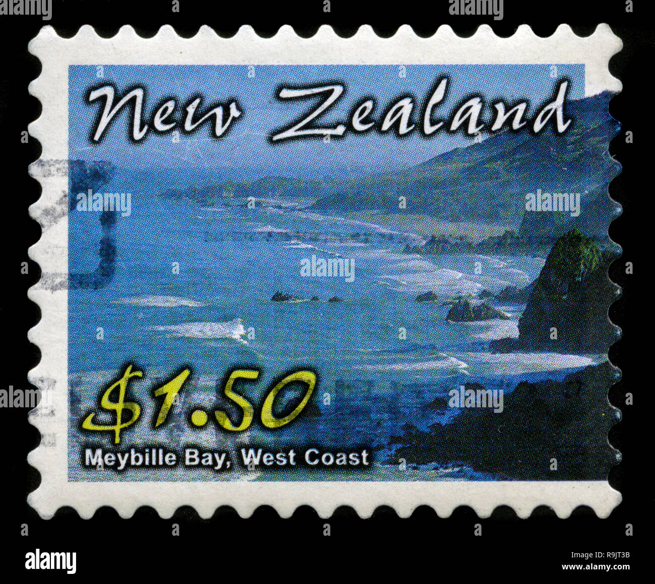 Postage stamp from New Zealand in the Coastlines series issued in 2002 ...