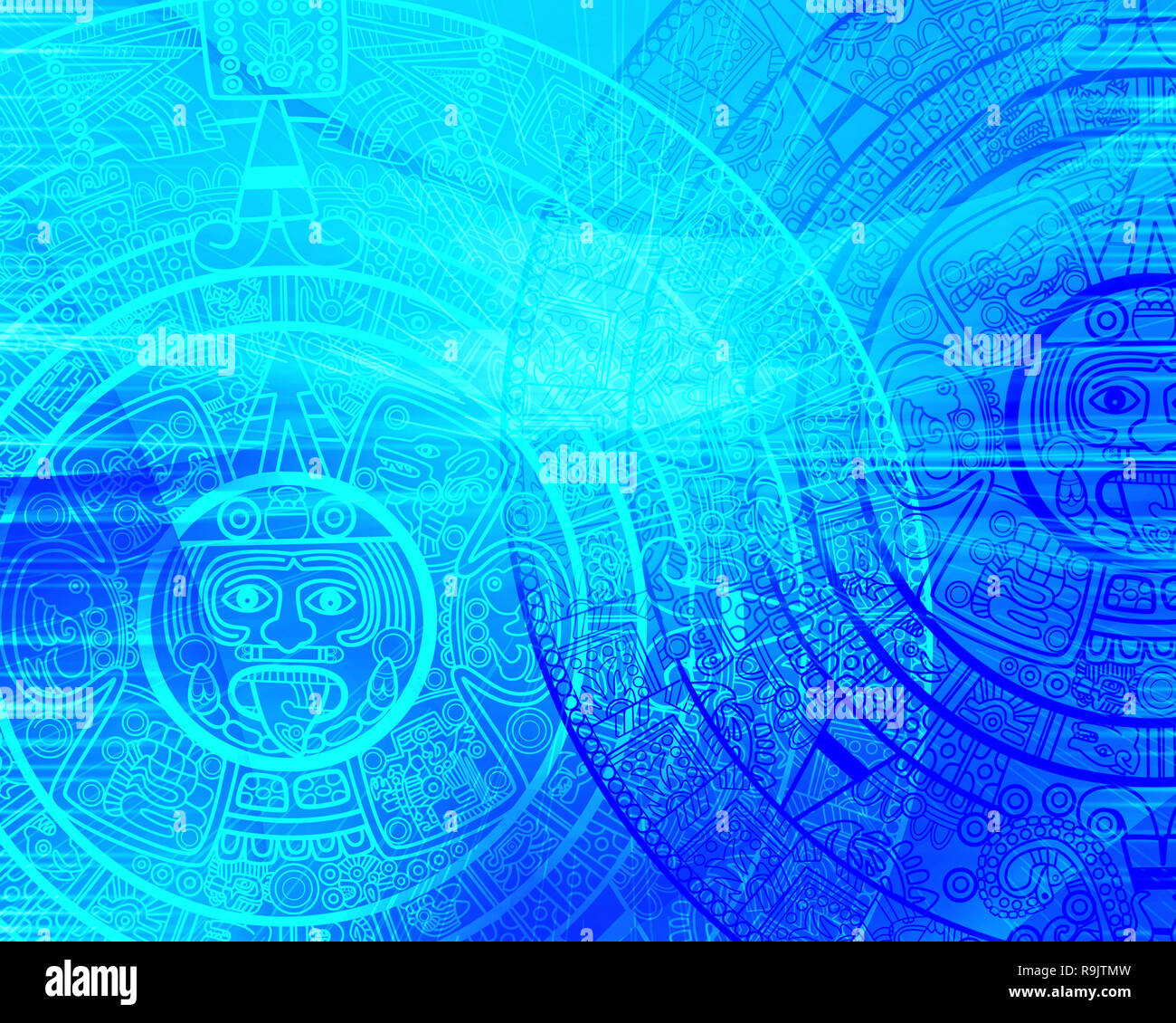 Maya prophecy. Background of blue color Stock Photo - Alamy