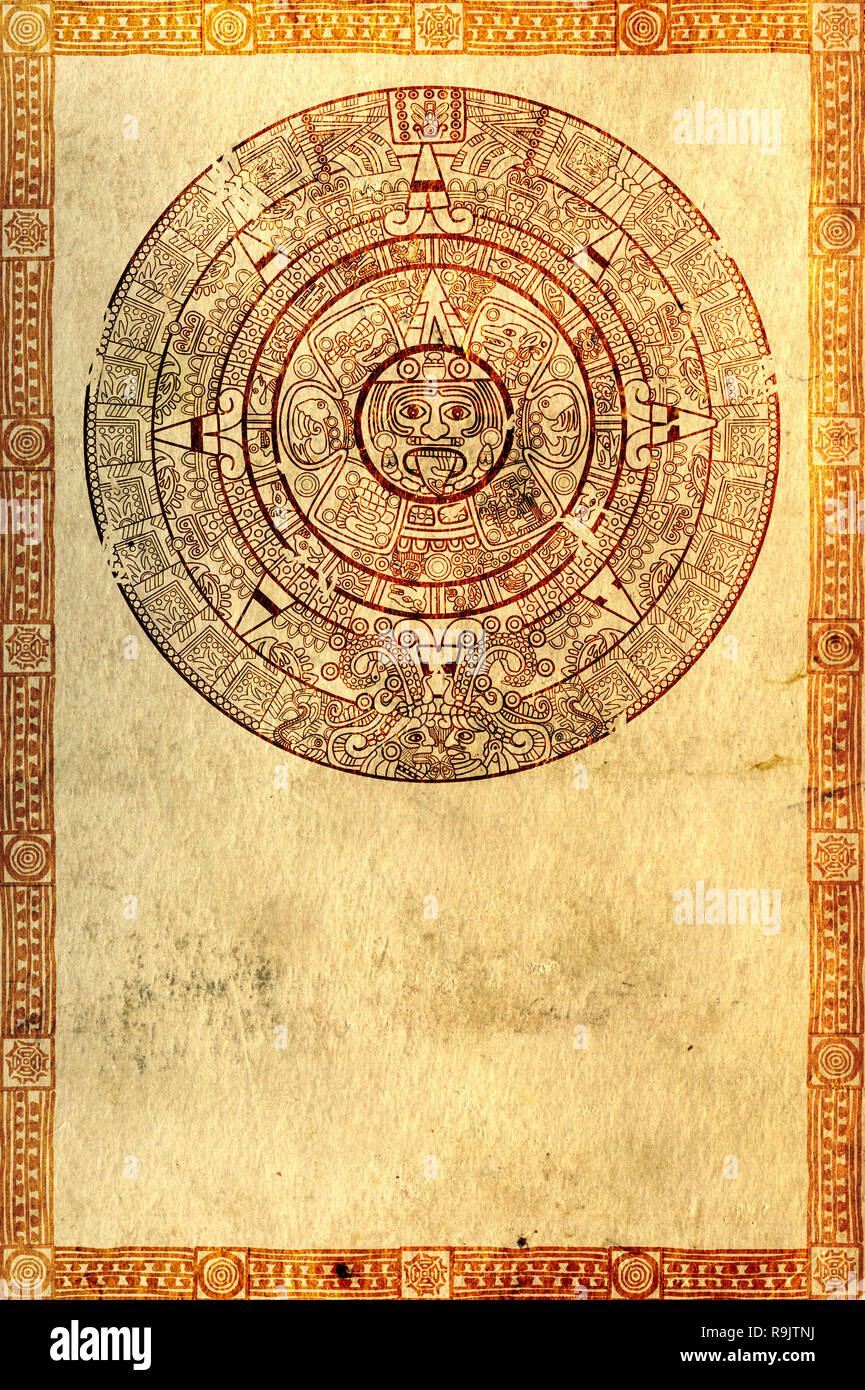 Maya prophecy on ancient parchment Stock Photo - Alamy