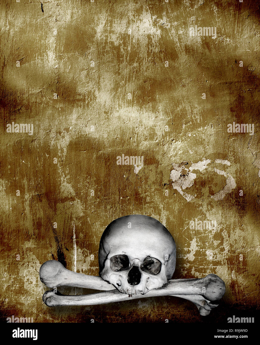 Grunge background with human skulls and bones Stock Photo - Alamy