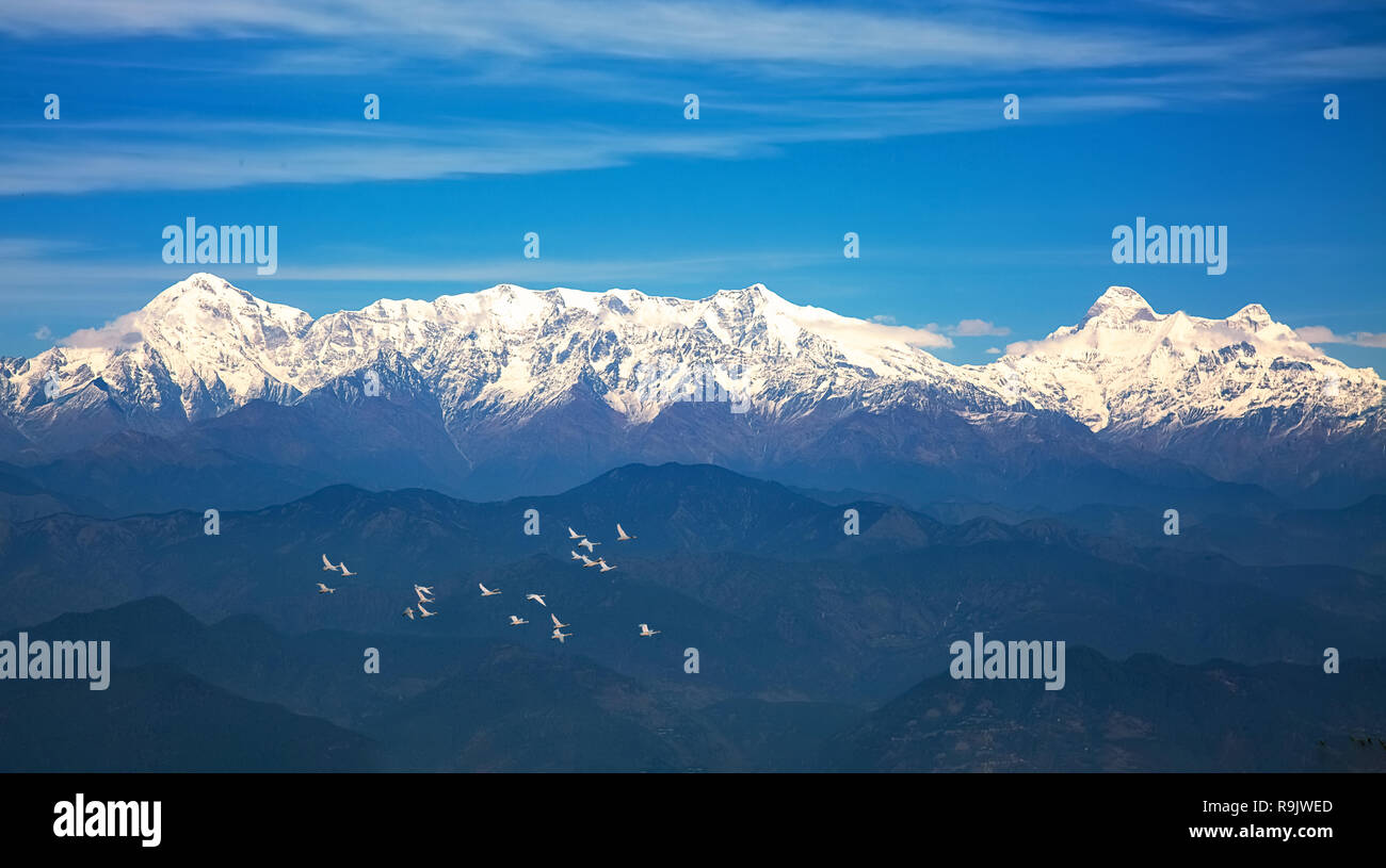 Himalayas aerial view himalayan mountain hi-res stock photography and ...