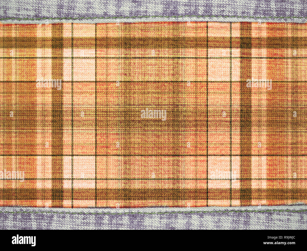 Jeans texture with checkered pattern Stock Photo - Alamy