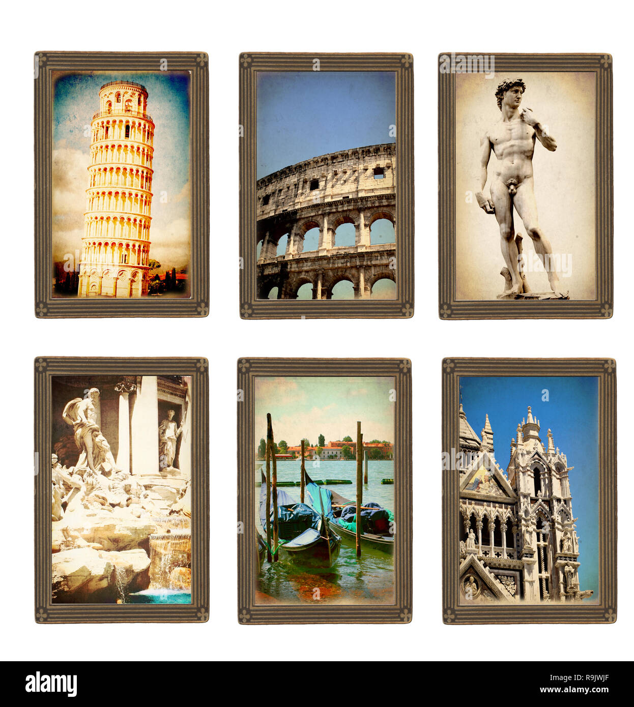 Memories of Italy. Collection of vintage cards Stock Photo - Alamy