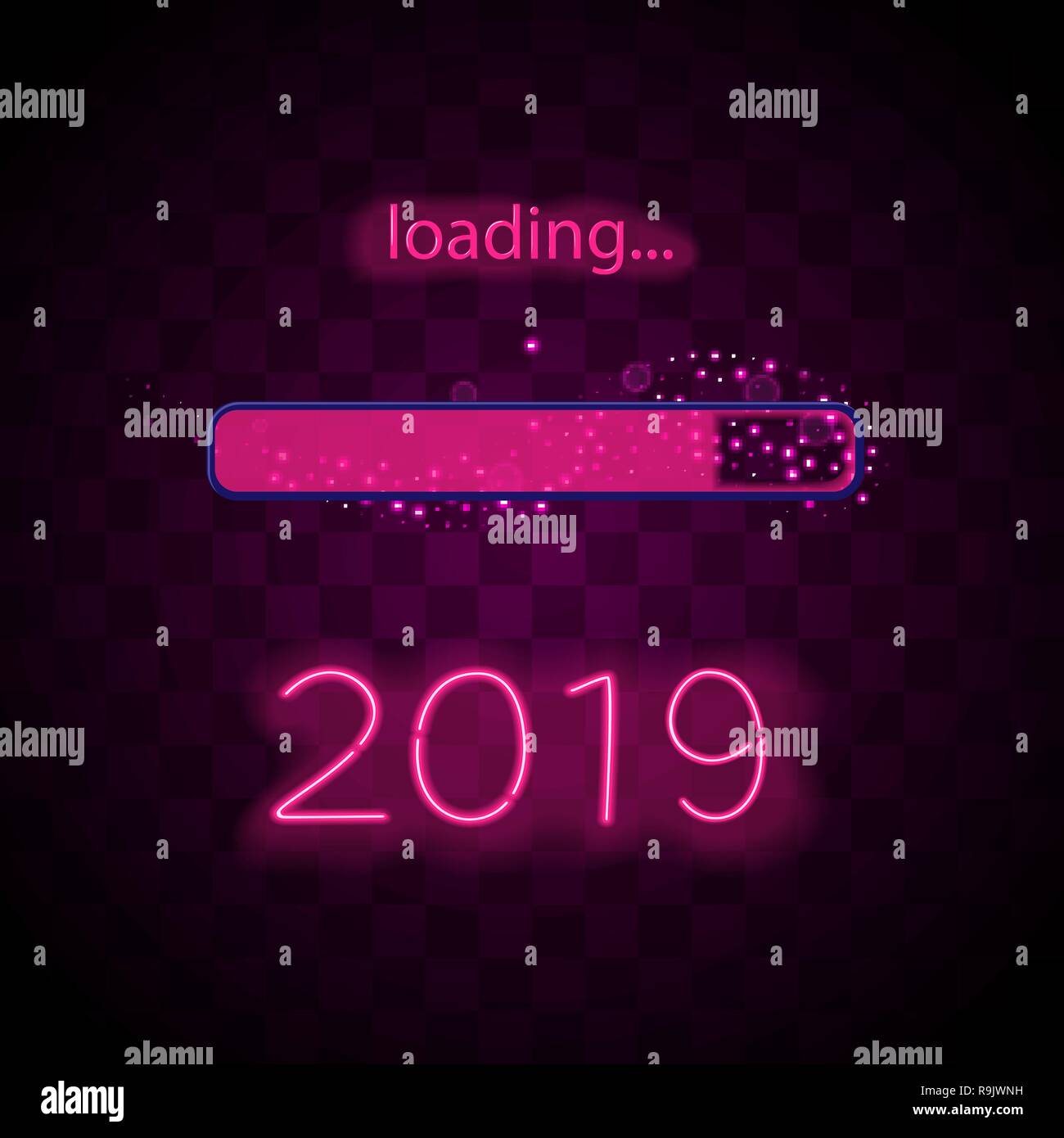 Neon progress bar Stock Vector Image & Art - Alamy