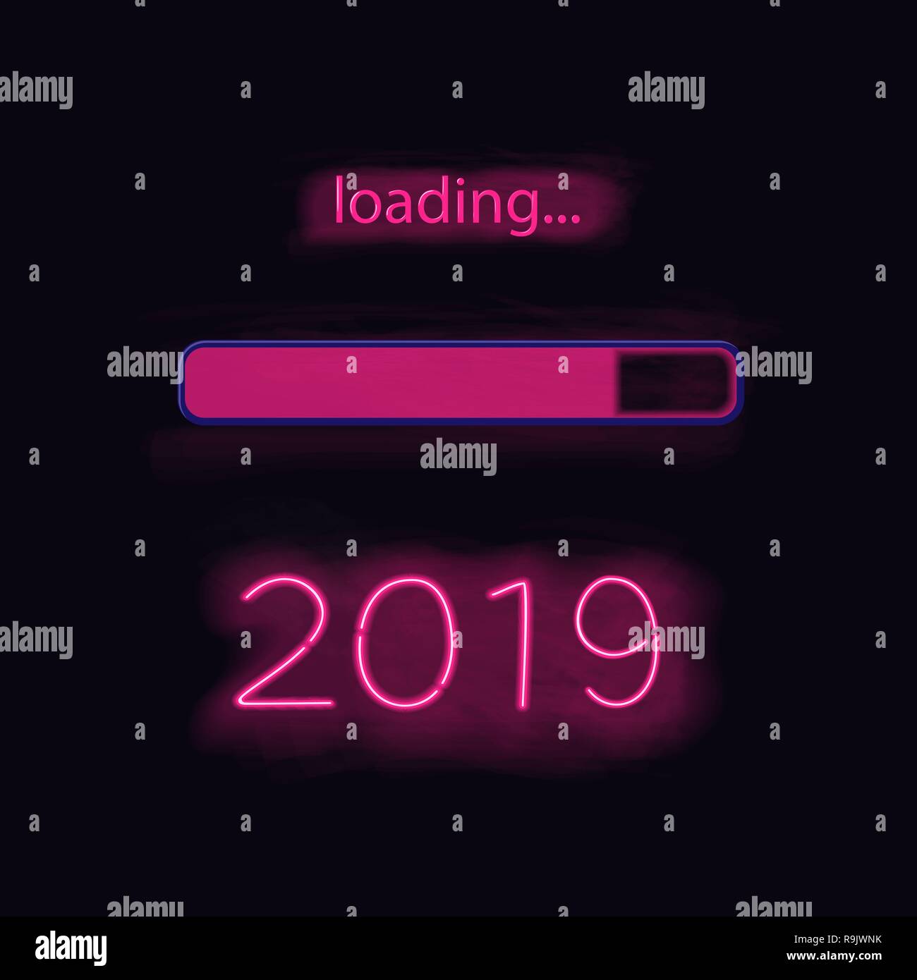 Neon progress bar Stock Vector Image & Art - Alamy