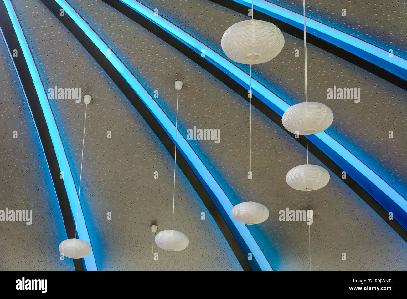 Futuristic ceiling with modern lighting hi-res stock photography and ...