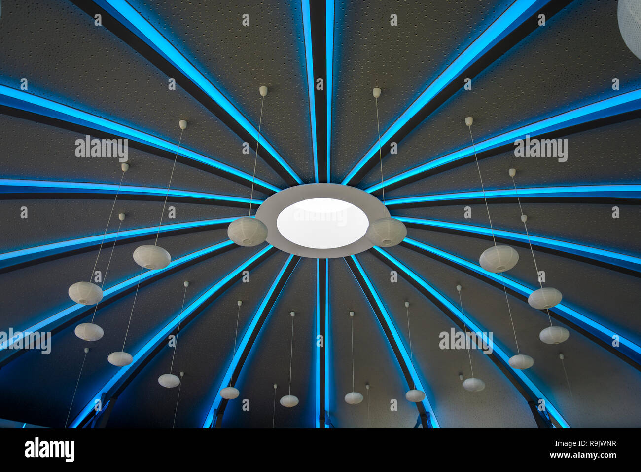 Futuristic ceiling with modern lighting hi-res stock photography and ...