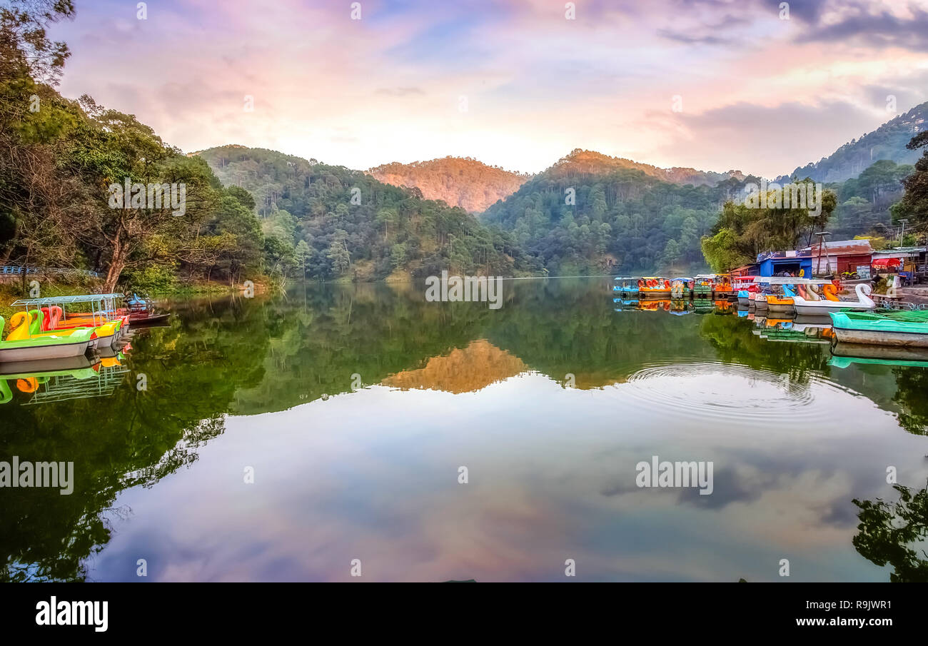 Boats sattal lake nainital uttarakhand hi-res stock photography and ...