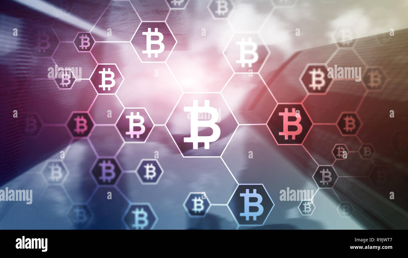 Bitcoin, Blockchain concept on server room background Stock Photo - Alamy