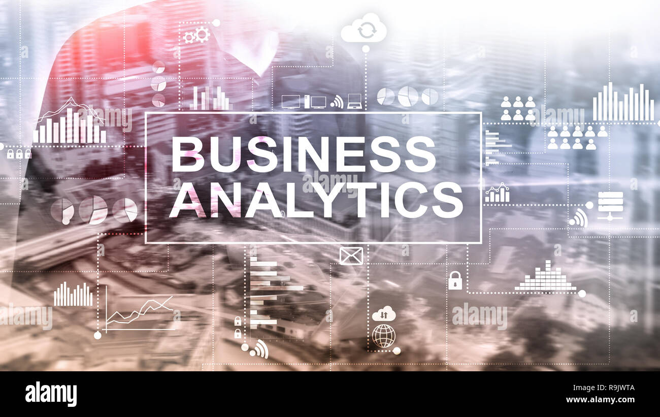 Business analytics concept on double exposure background Stock Photo ...