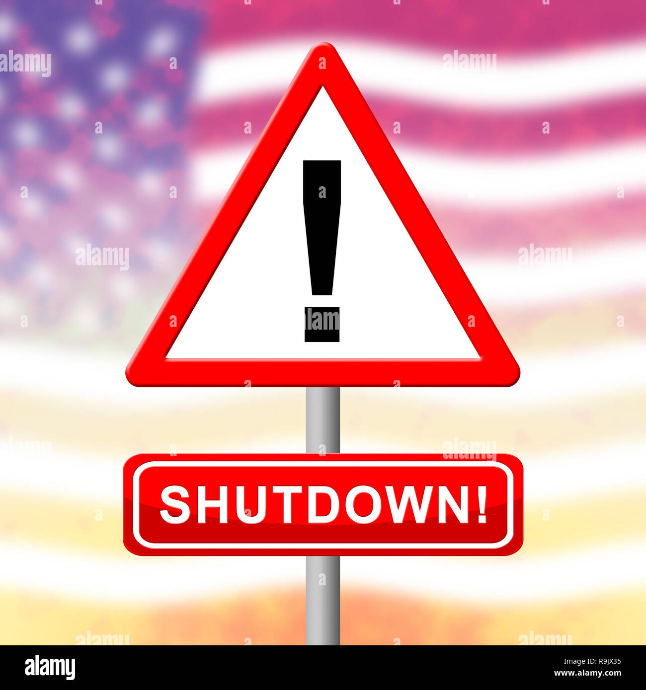 Usa Shutdown Sign Political Government Shut Down Means National ...