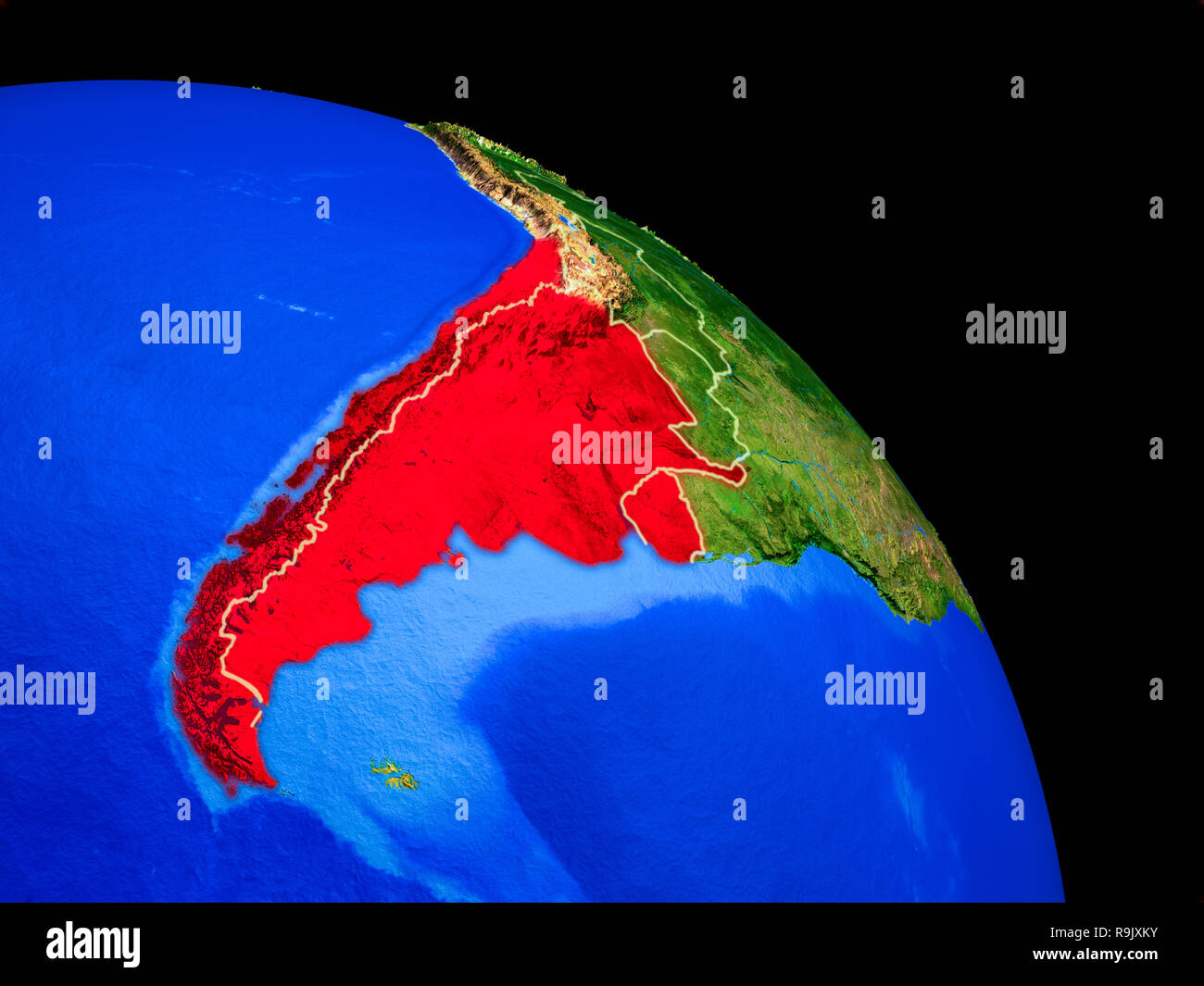 Map the southern cone hi-res stock photography and images - Alamy
