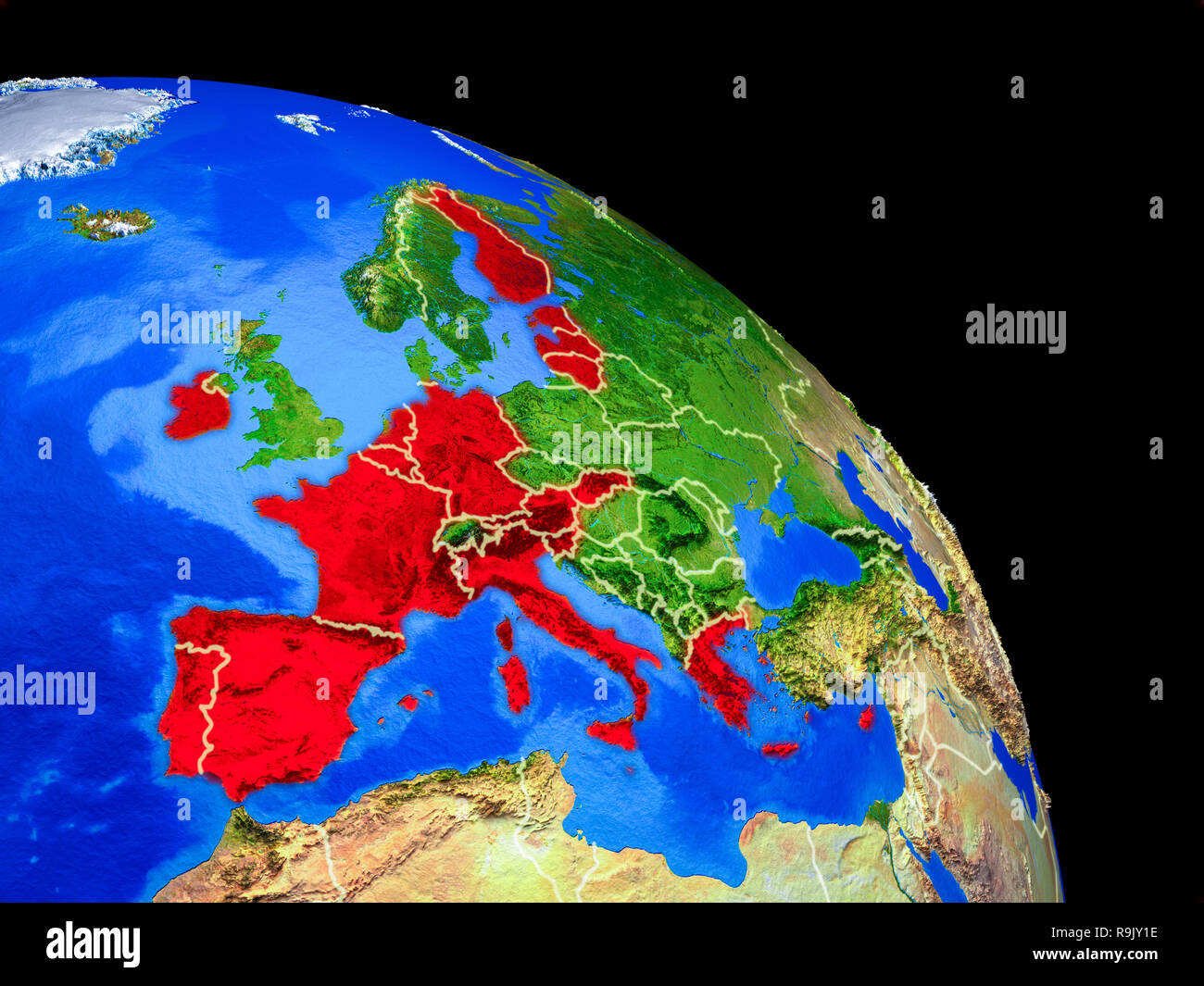 Eurozone countries map hi-res stock photography and images - Alamy