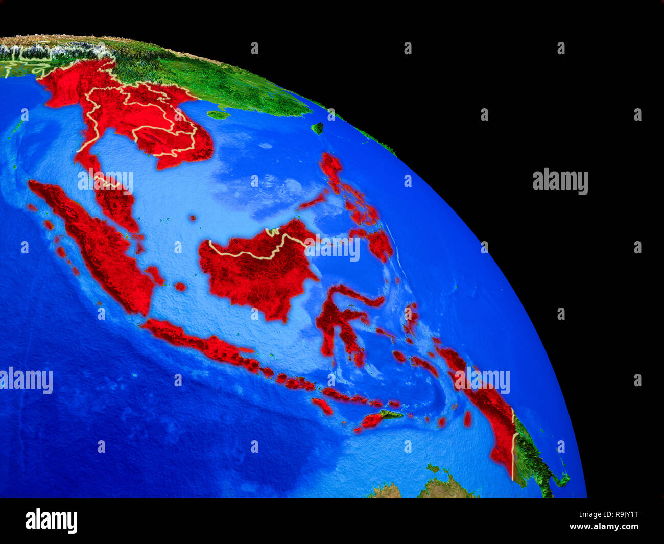 Asean countries map hi-res stock photography and images - Alamy